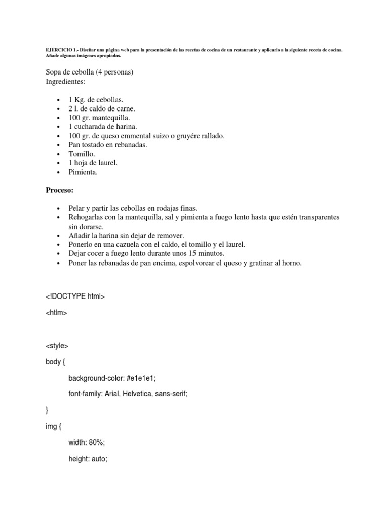 Ejercicios Temas 2 Tarea para LMSGI | PDF | Panes | Sopa