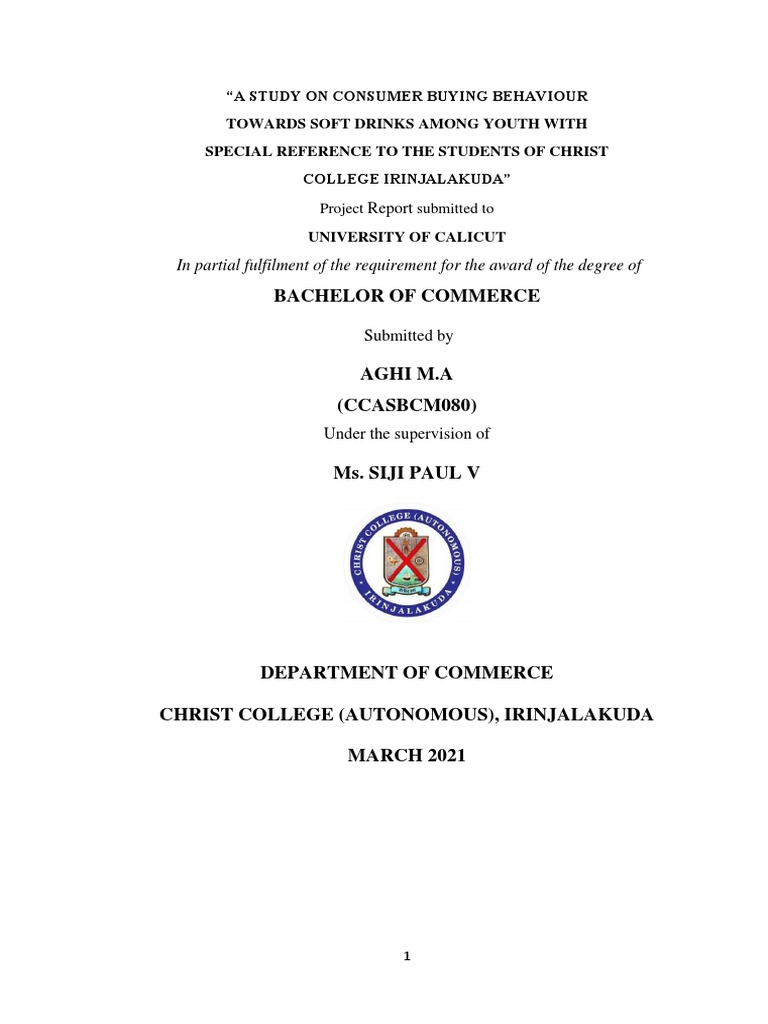 Consumer Behaviour Pdf Coca Cola Pepsi