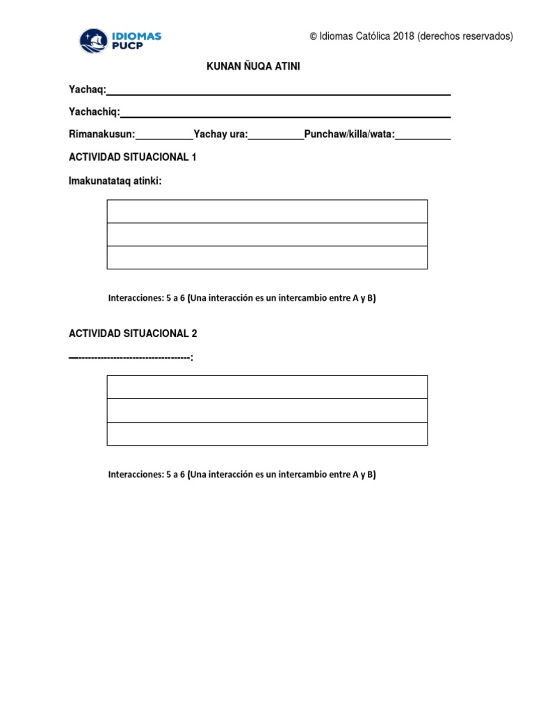 RM1-1 - RM1-3 (A1) - Kunan Ñuqa Atini | PDF