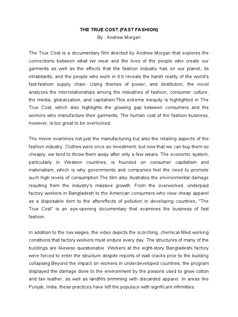 The True Cost | PDF | Economies | Economics