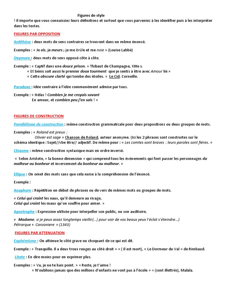 Figures de Style | PDF | Métaphore | Persuasion