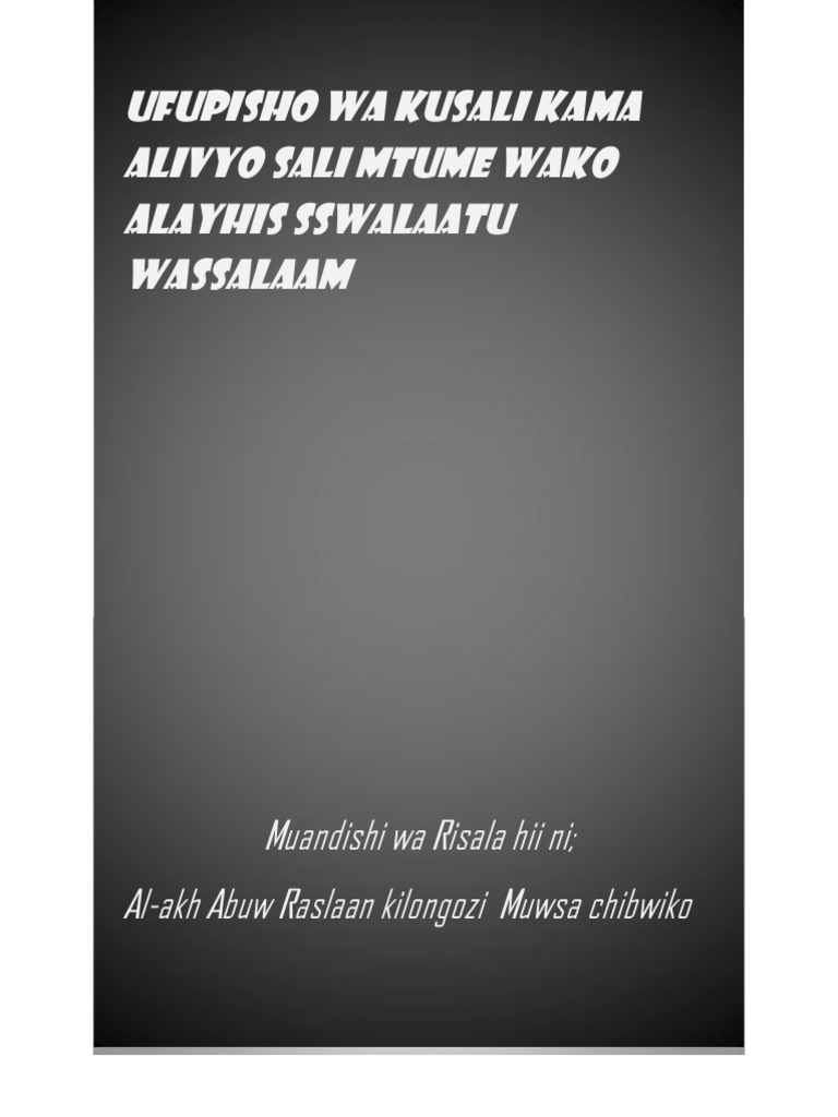 Namna Ya Kusali | PDF