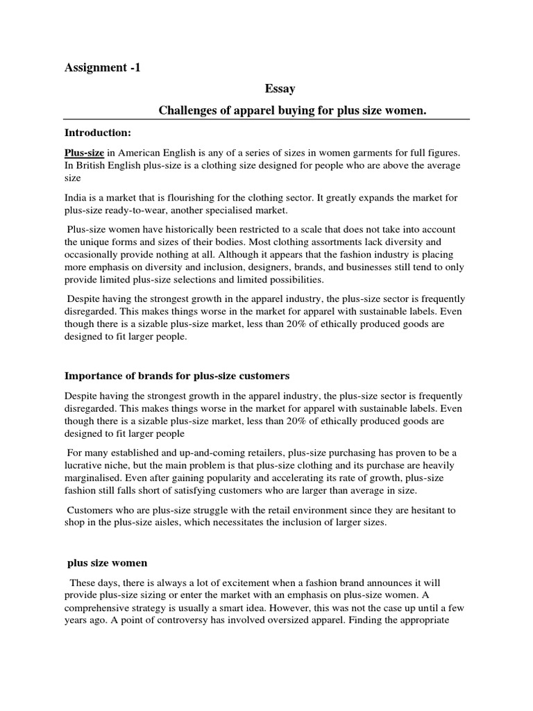 Research Paper - Challanges Faced by Plus Size Consumers | PDF ...