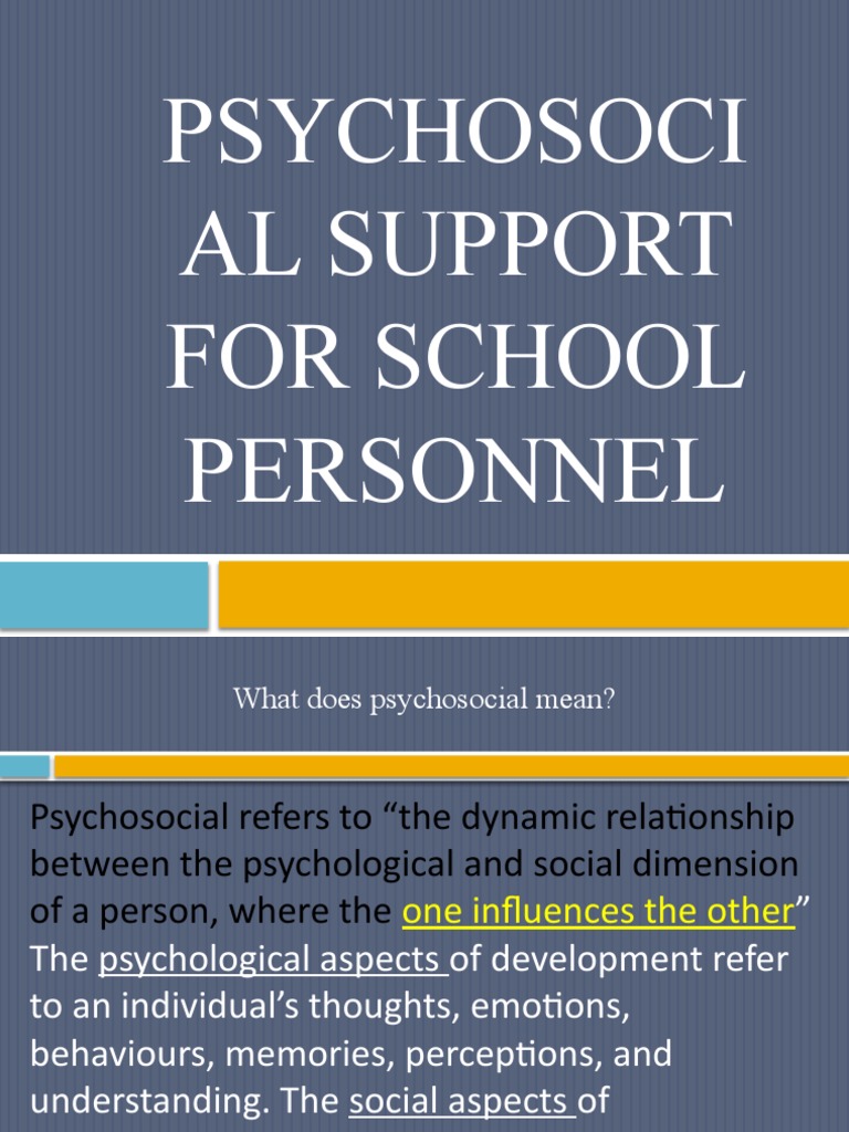 Psychosocial Support for Educators | PDF | Psychosocial | Stress (Biology)