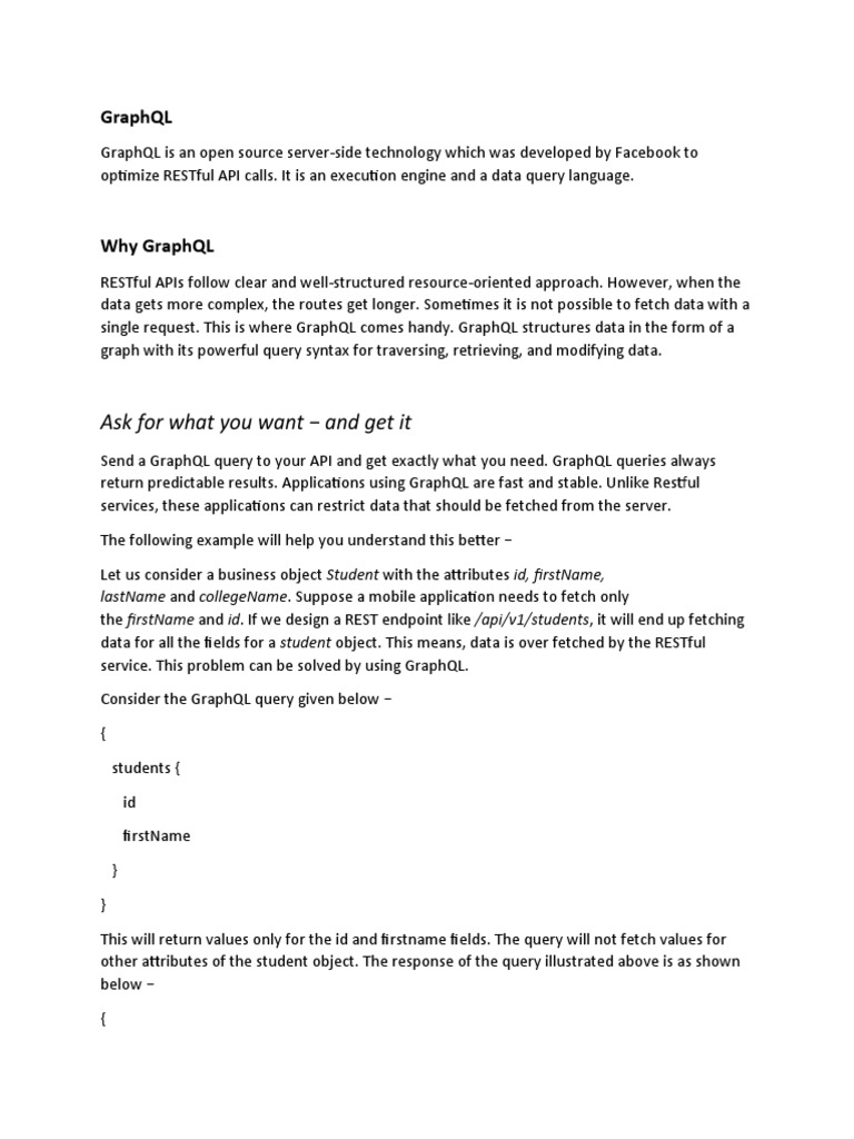 Graph Ql Pdf Representational State Transfer Software Engineering