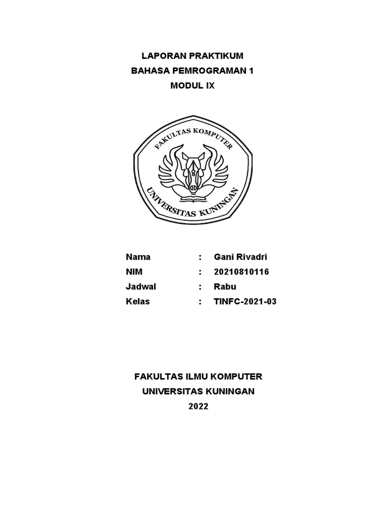 Laporan Praktikum Gani BP1 M9 | PDF