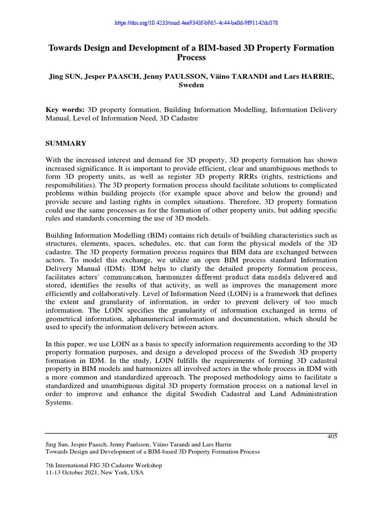 Towards Design and Development of A BIM-based 3D Property Formation | PDF | Building Information ...