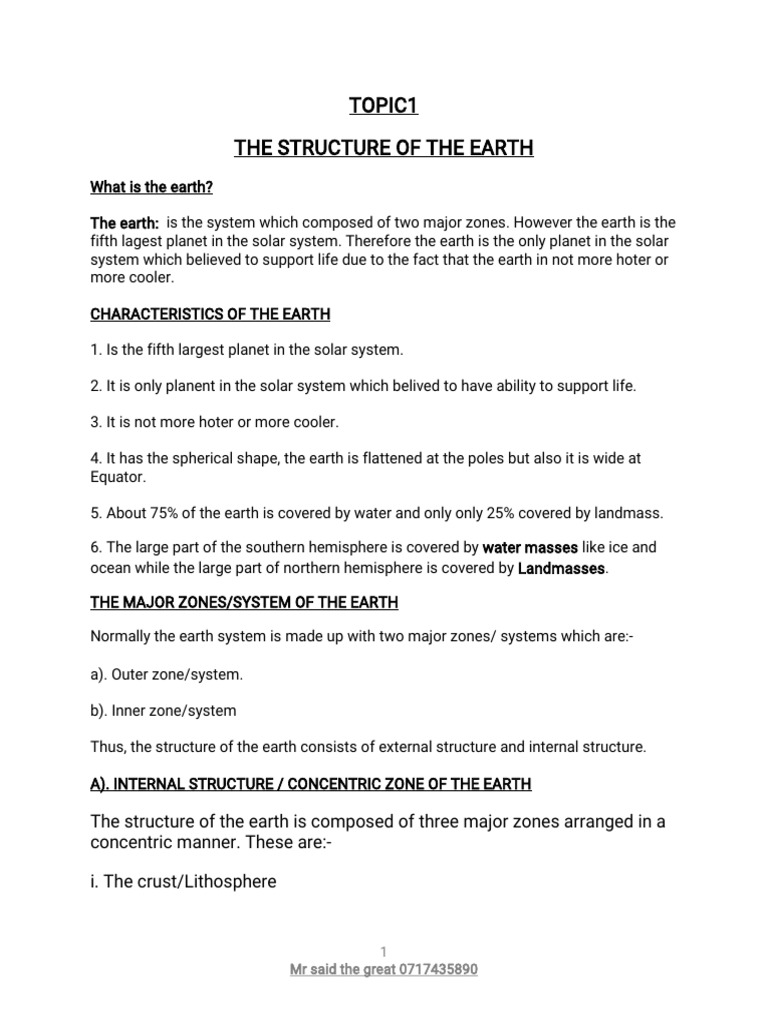 Earth's Structure Explained | PDF | Rock (Geology) | Igneous Rock