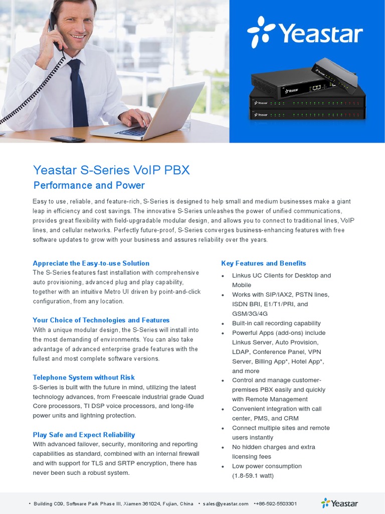 Yeastar S-Series VoIP PBX Datasheet en | PDF | Voice Over Ip | Session ...