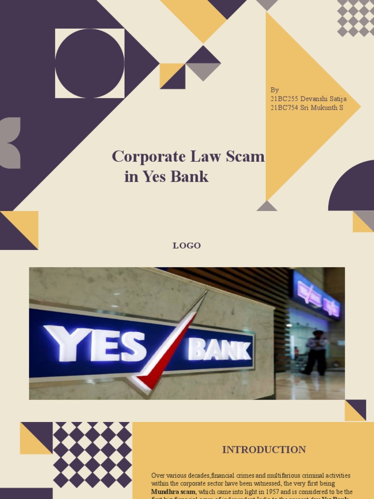 Corporate Law Scam in Yes Bank | PDF | Banks | Reserve Bank Of India