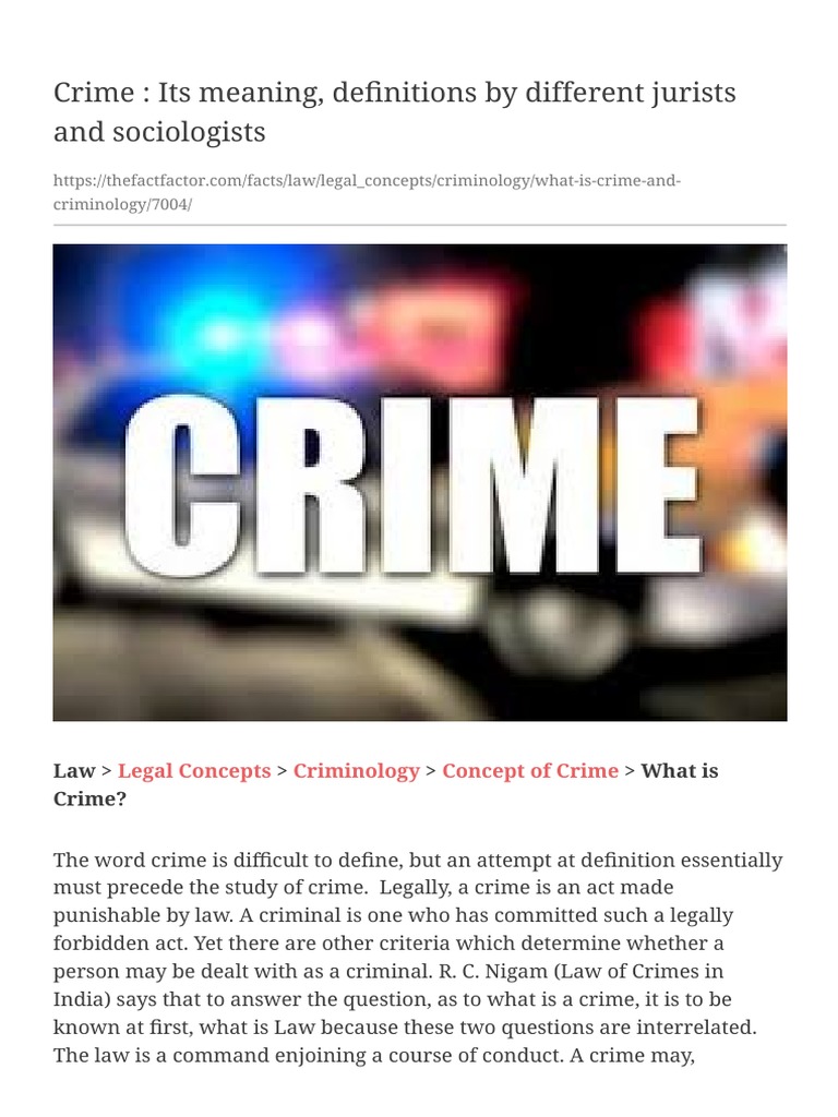 Defining Crime in Criminal Law | PDF | Crimes | Crime & Violence