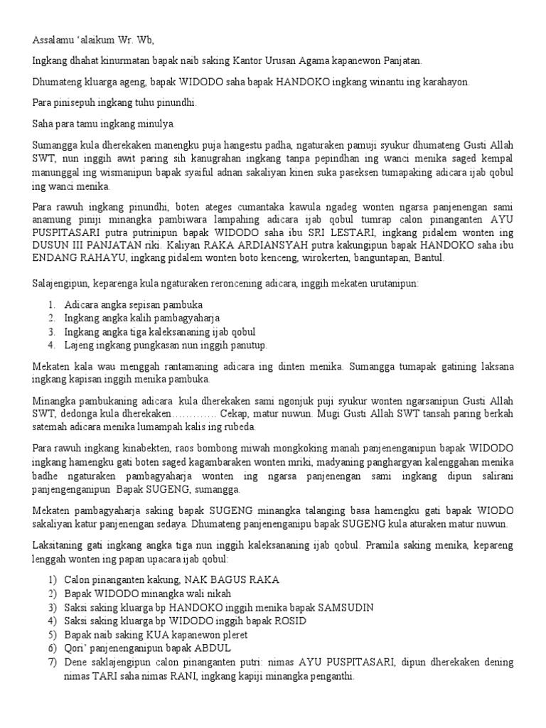 Pranatacara Ijab Qobul | PDF