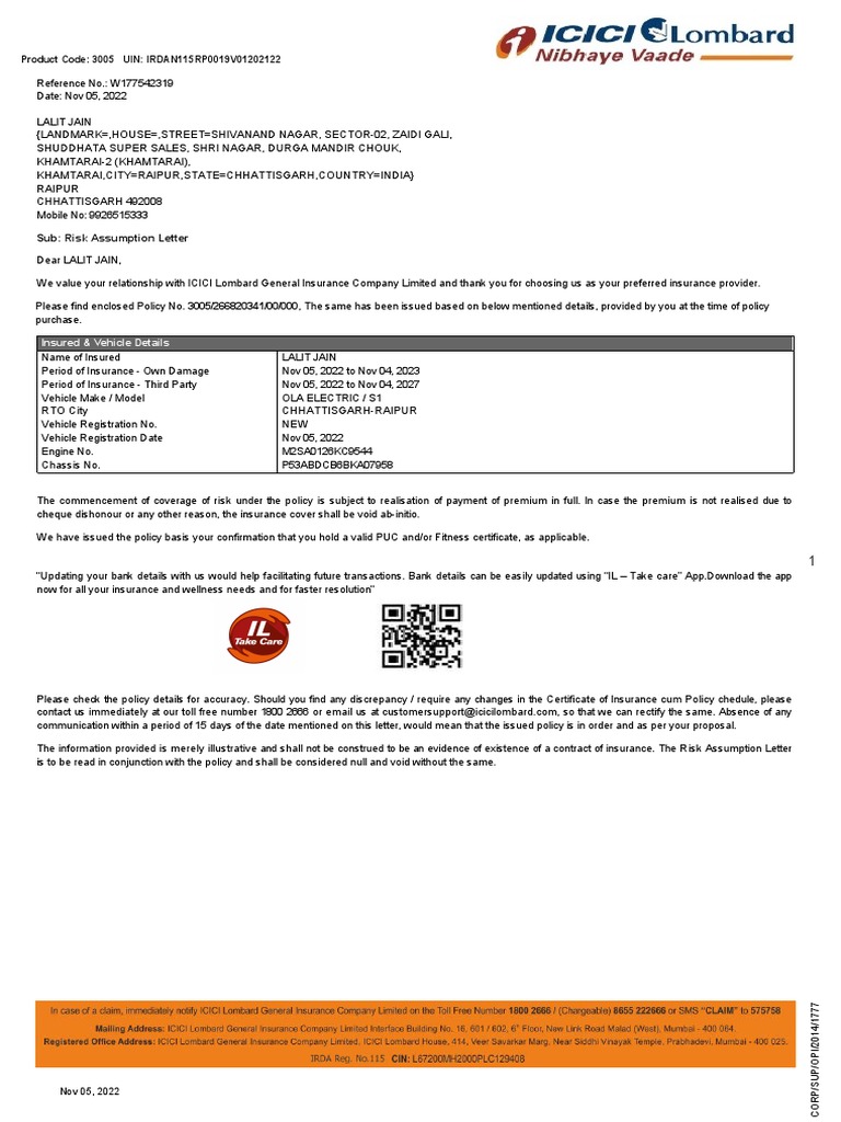 Receipt Vehicle - Insurance - Invoice OET 239571422021122 CCX647 | PDF | Insurance | Private Law