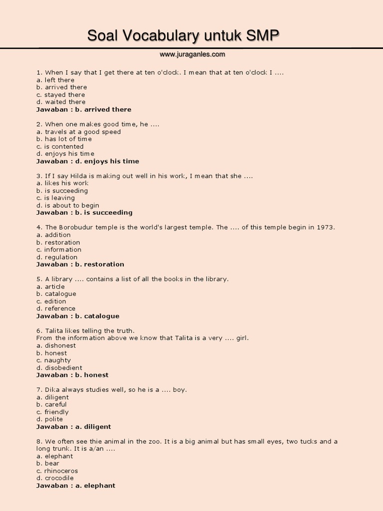 Soal Vocabulary | PDF