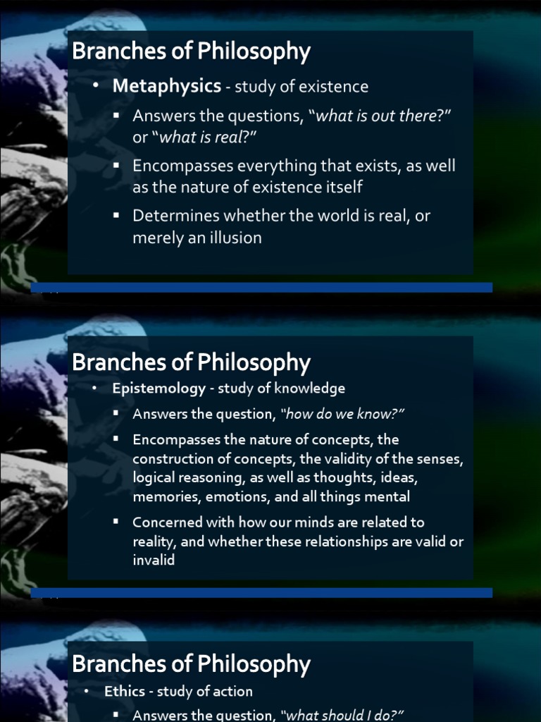 Branches and Origin of Philosophy | PDF | Reason | Logic