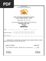 Class 11 English PROJECT SCHOOL CERTIFICATE | PDF
