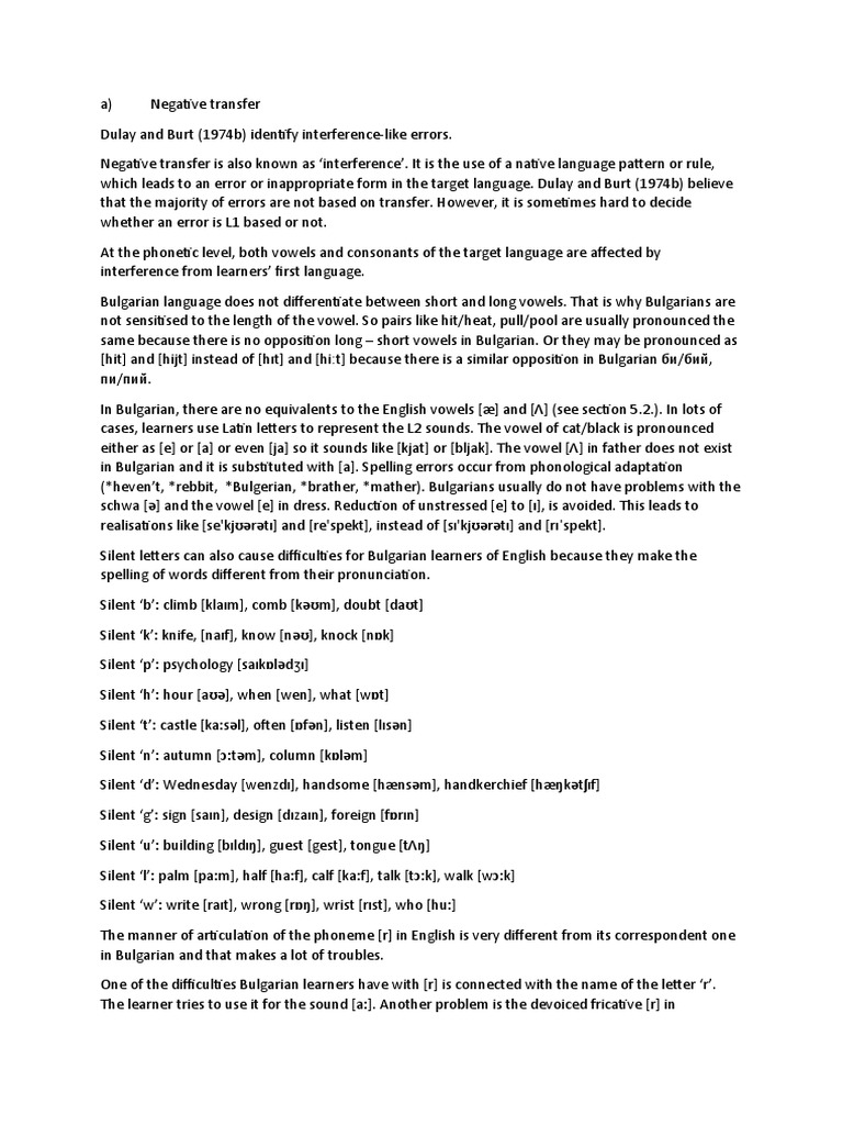 Interlanguage | PDF | Second Language | English Language