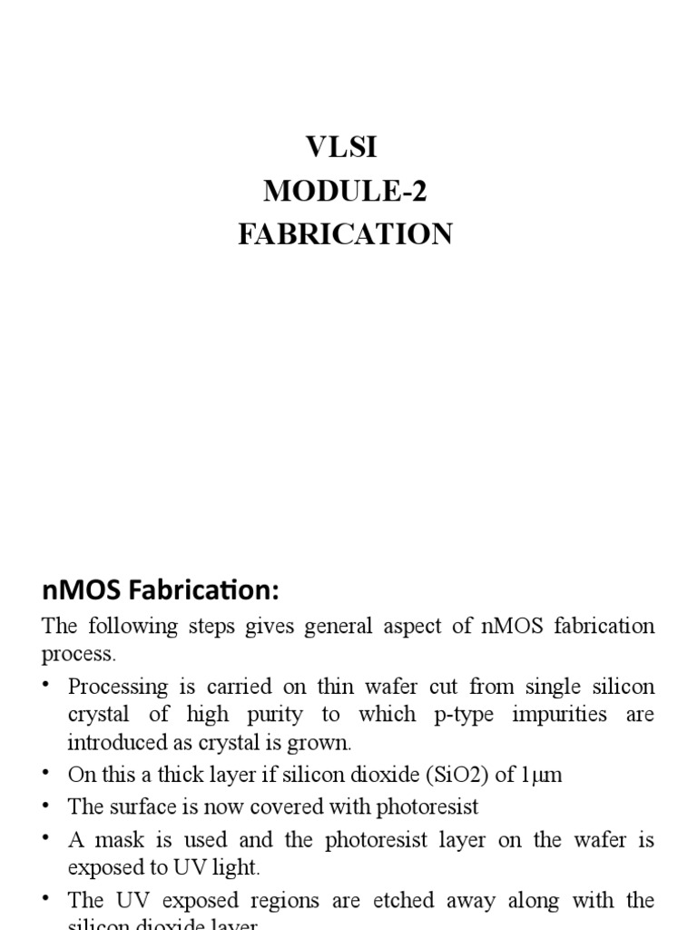 VLSI Module-2 PPT For Fabrication | PDF | Semiconductor Device ...