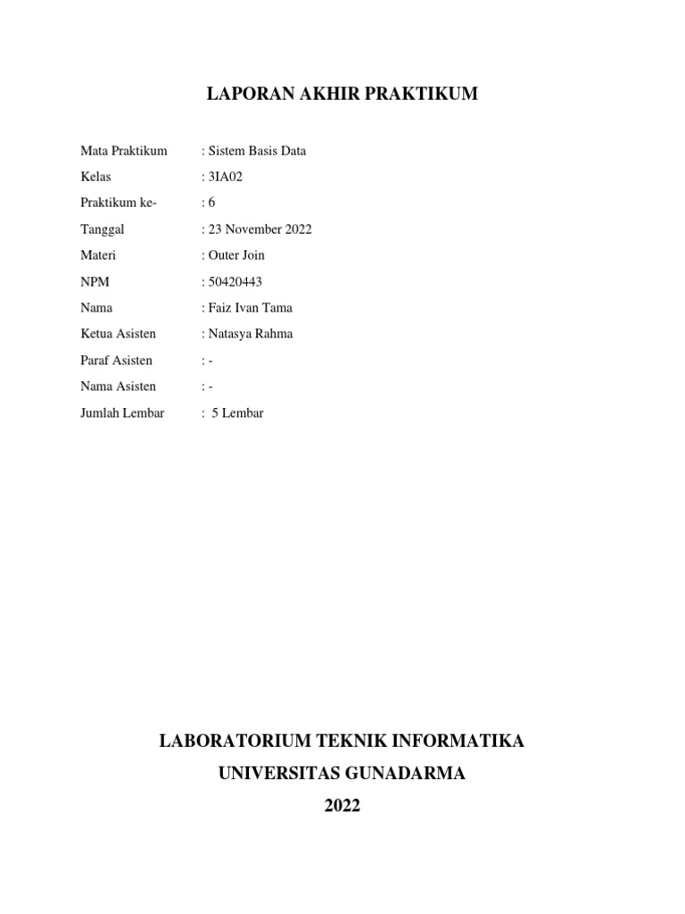 SBD1 LA6 Faiz Ivan Tama 50420443 | PDF