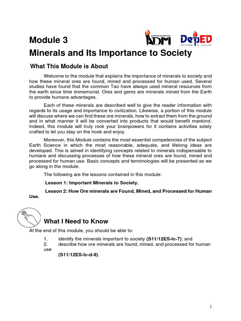 EarthScience Mod 3 Week 5 6 | PDF | Mining | Minerals