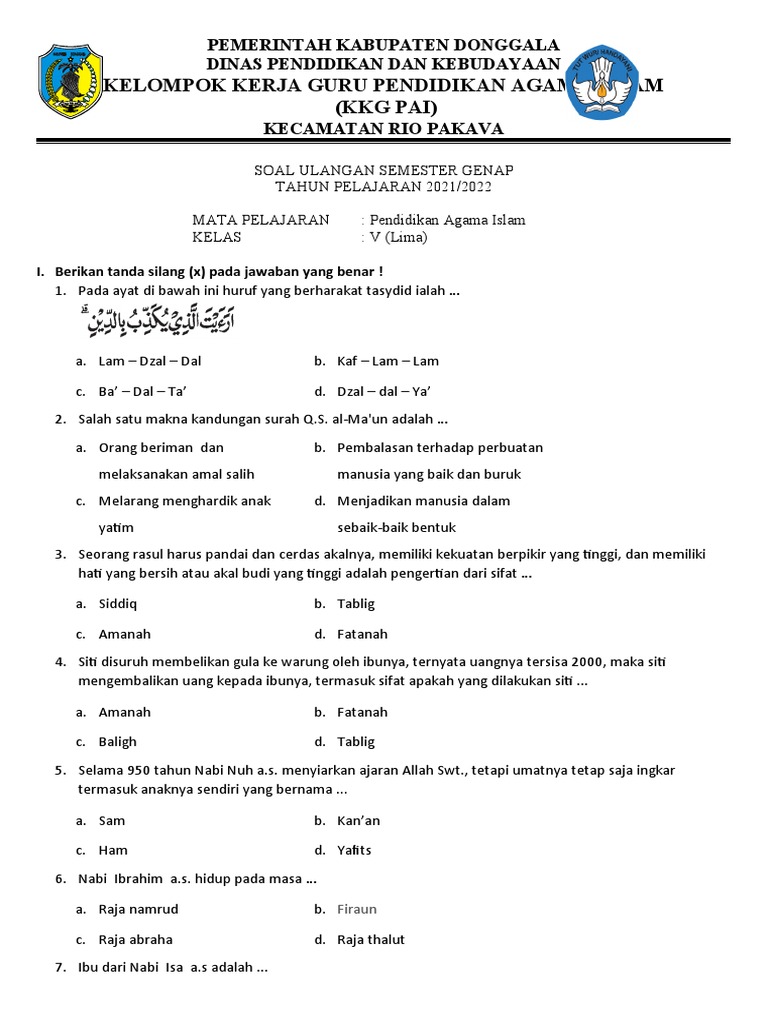 Soal Pai Kelas 5 Semester 2 | PDF