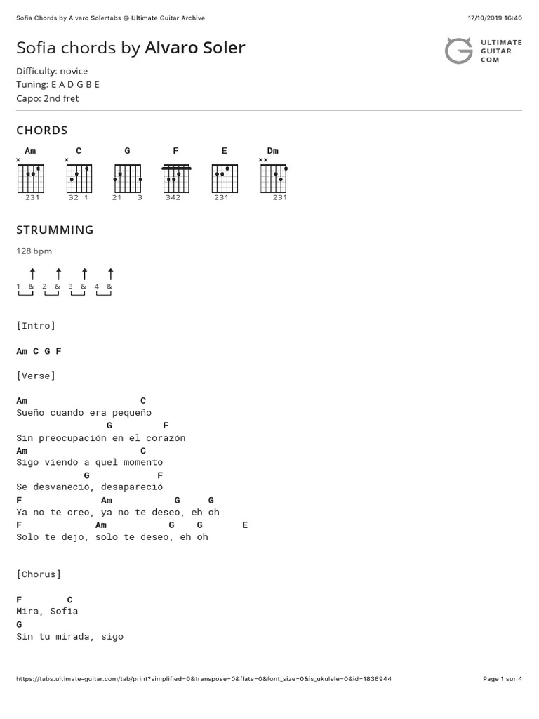 Sofia - Alvaro Soler | PDF