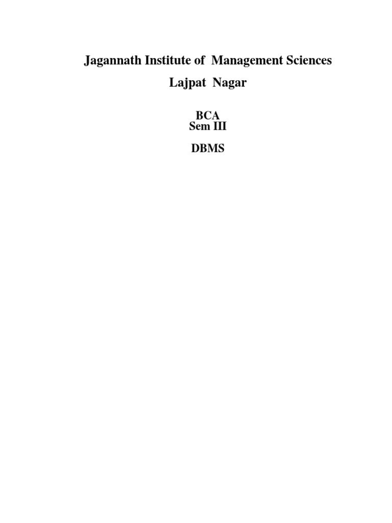 DBMS Notes for BCA 3rd Semester | PDF | Relational Database | Databases