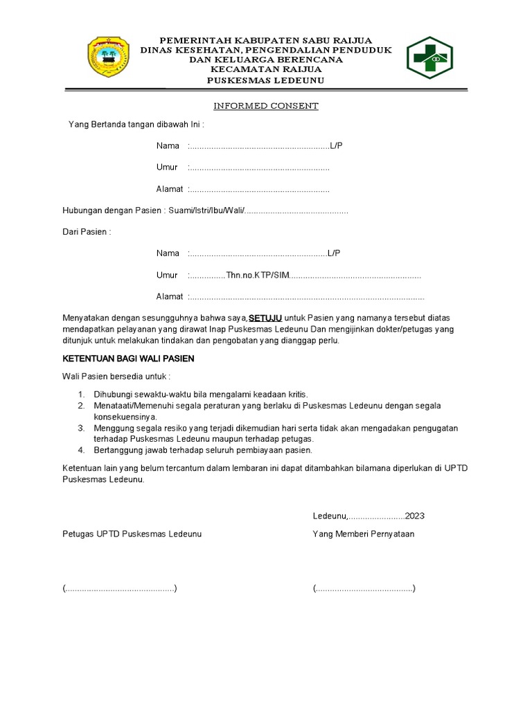 Surat Informed Consent | PDF