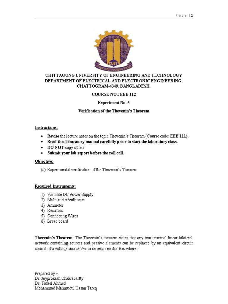 Exp 5 | PDF | Electrical Network | Voltage
