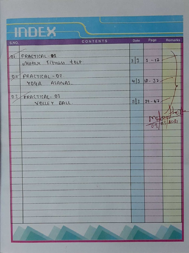 P.E Record Book Template | PDF