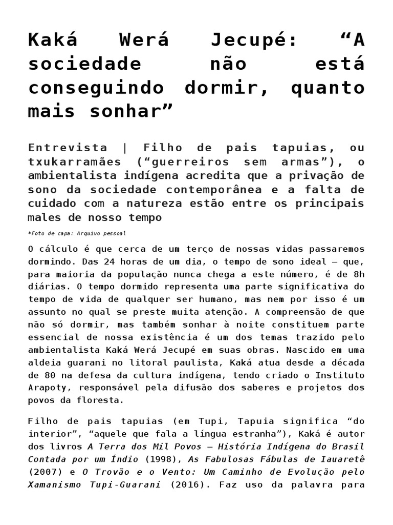 Kaka Wera | PDF | Dormir | Sonho
