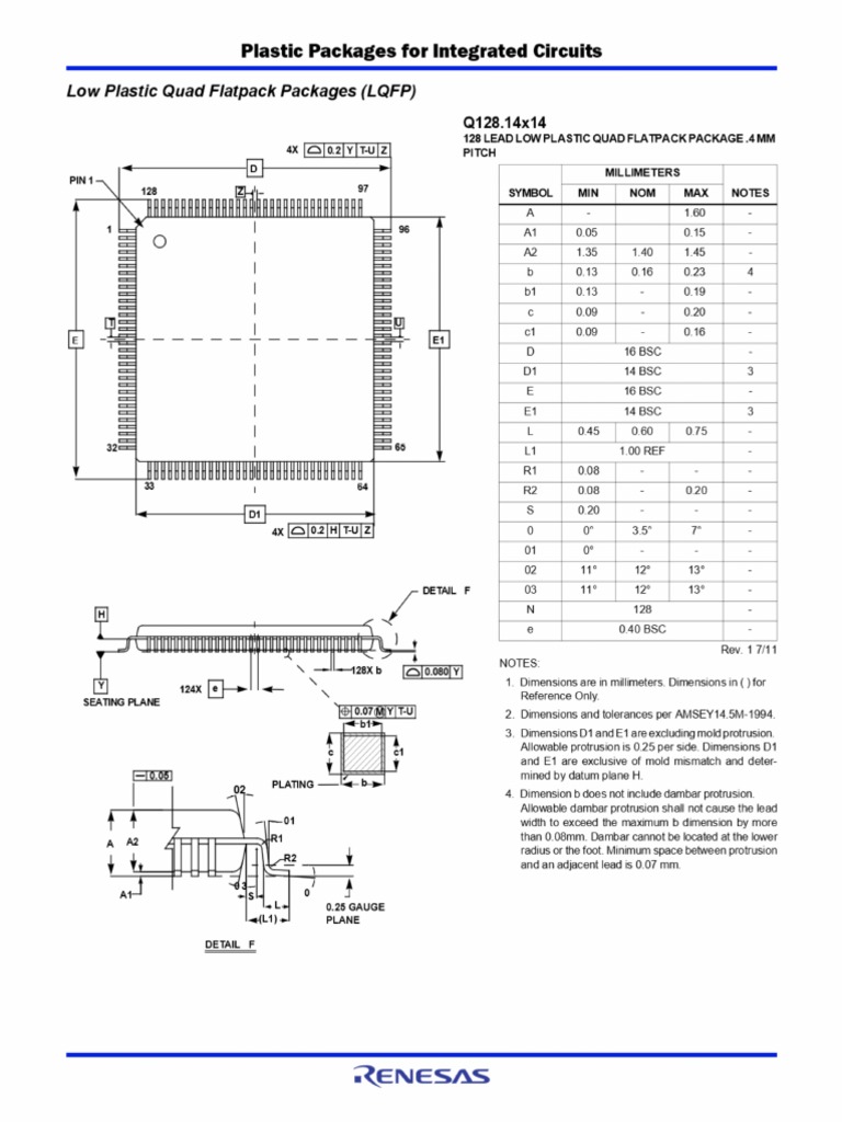 Q128.14x14 128 Lead Low Plastic Quad Flatpack Packages (LQFP) - Package-Drawing-Lqfp-128pin ...