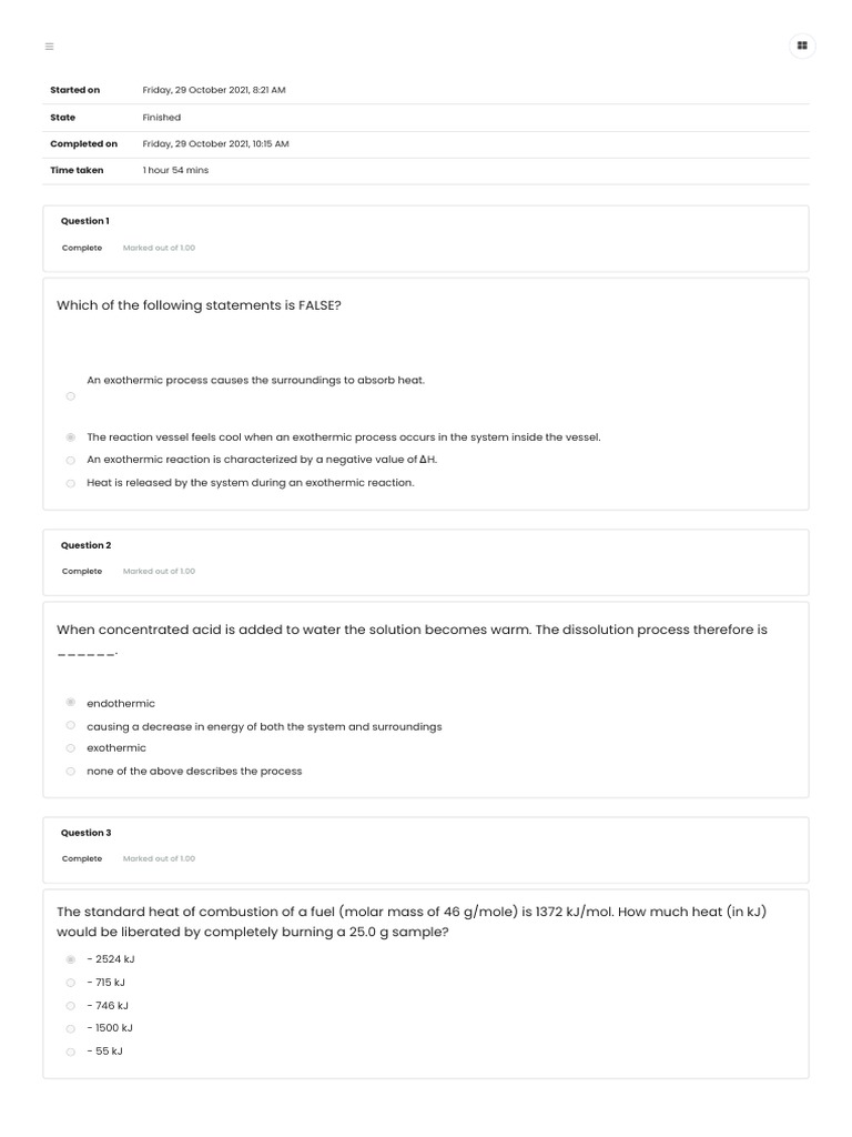 Final Summative Exam - Attempt Review Page 1 of 6 | PDF | Coal | Combustion