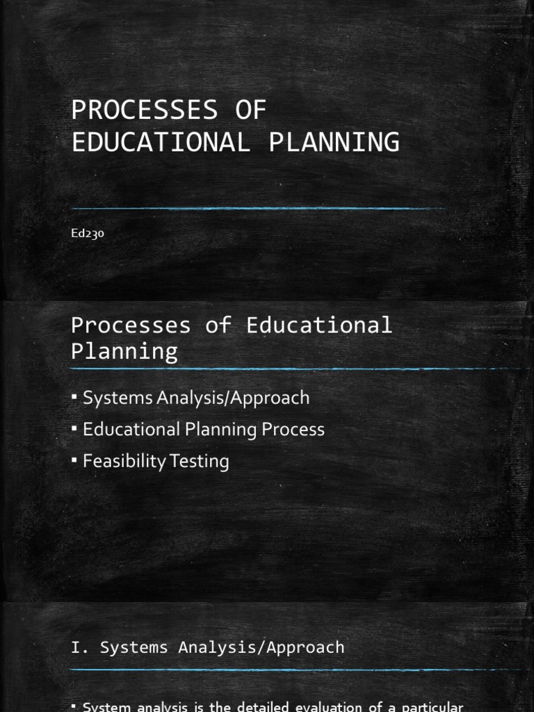 Processes of Educational Planning. | PDF | Feasibility Study | System
