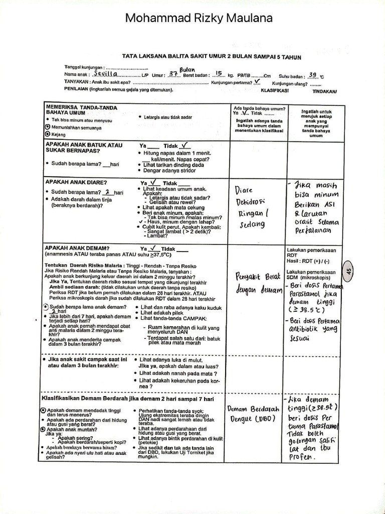 Tugas MTBS (Keperawatan Anak) | PDF