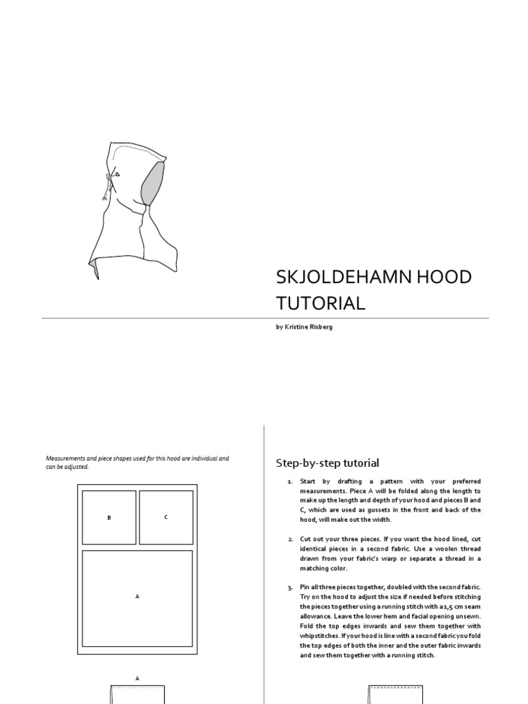 Skjoldehamn Hood Tutorial | PDF | Seam (Sewing) | Sewing