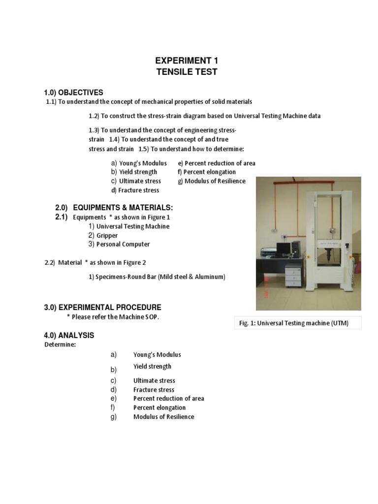 Tensile Test Report | PDF | Deformation (Engineering) | Strength Of ...