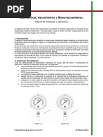 Manual de Instalación y Mantenimiento de Manómetros | PDF | Medida de ...