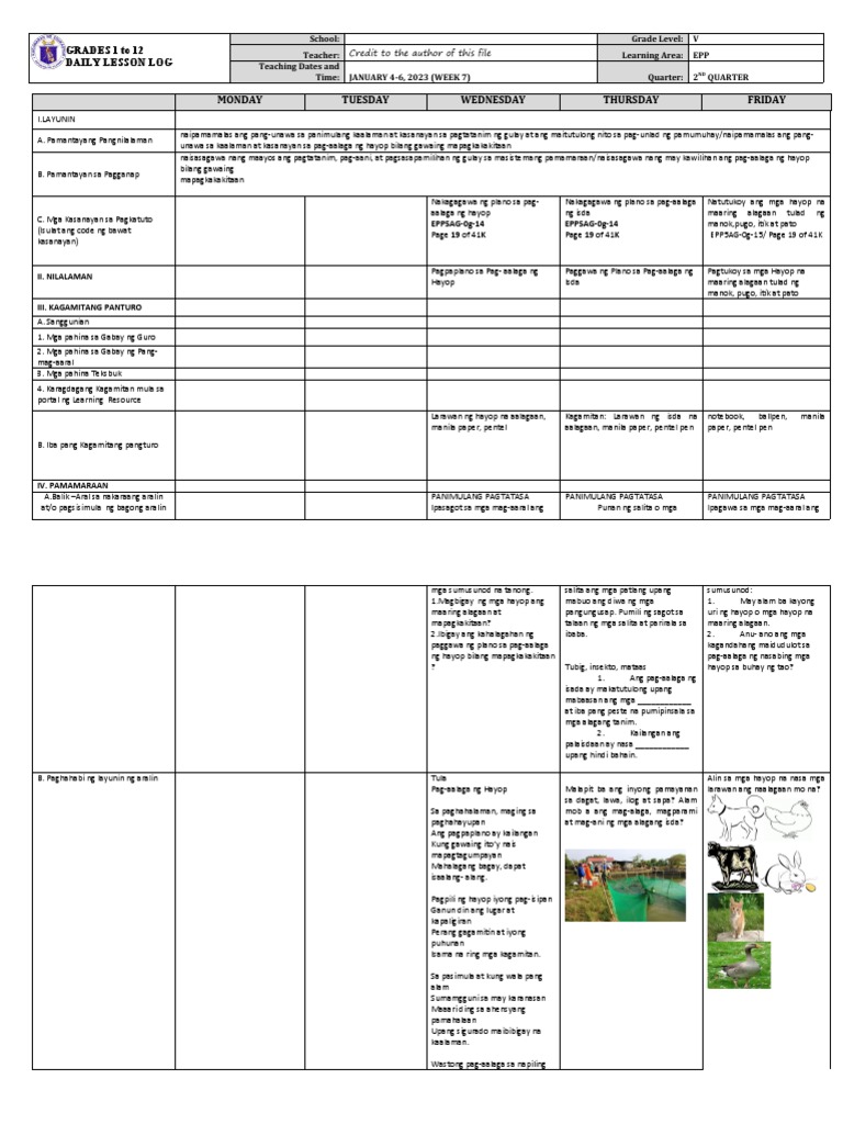 DLL - Epp 5 - Q2 - W7 | PDF