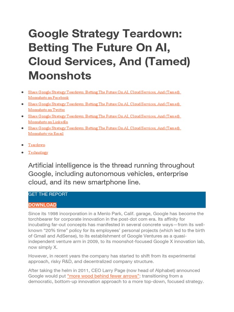Google Strategy Teardown | PDF | Virtual Reality | Alphabet Inc.