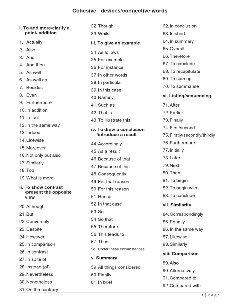 Cohesive Devices | PDF