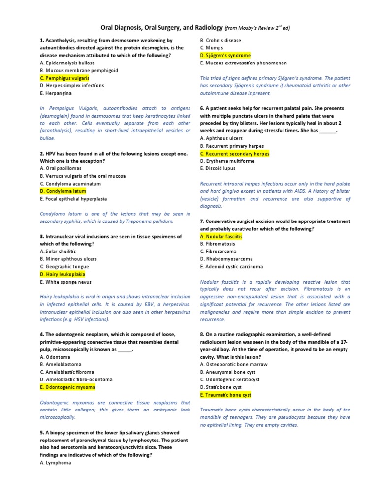Mosbys - Oral Diagnosis Oral Surgery and Radiology 2015 | PDF | Dental ...
