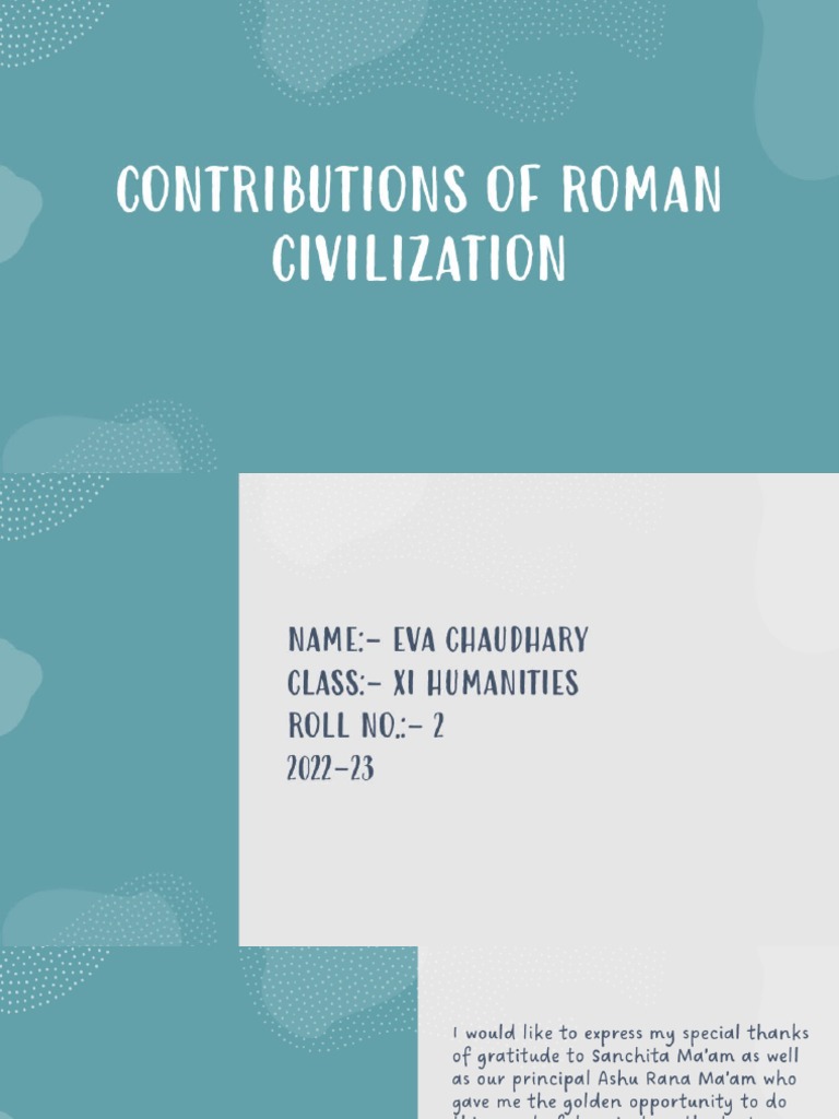 Contributions of Roman Civilization | PDF