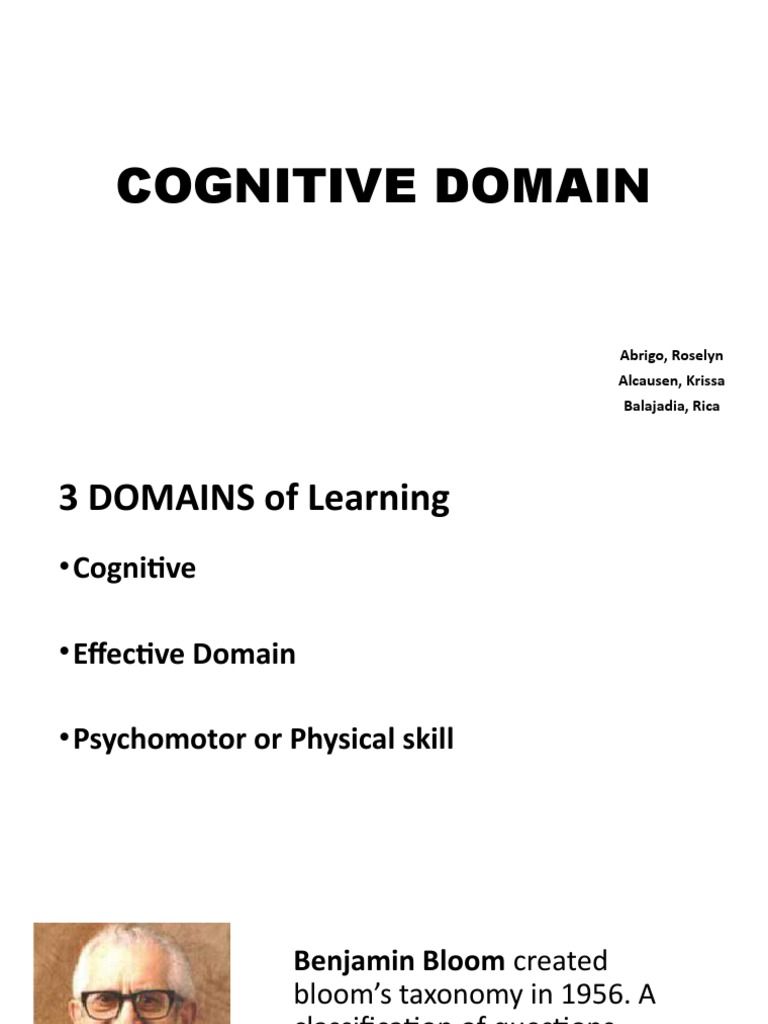 Cognitive Domain | PDF | Science & Mathematics