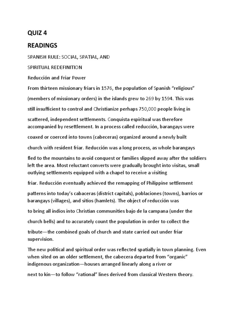 Quiz 4 | PDF | Spanish Colonization Of The Americas | Spanish Empire