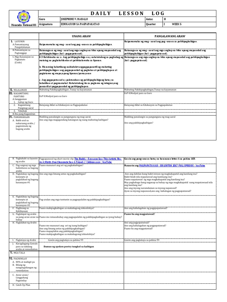 DLL-ESP Week 4 Quarter 2 | PDF