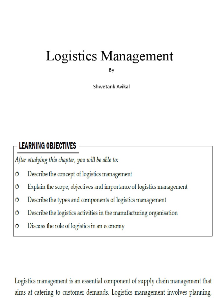 Logistics | PDF