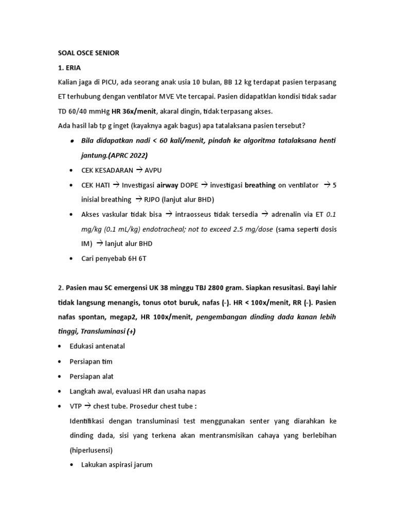 Soal OSCE Senior + Jawaban | PDF