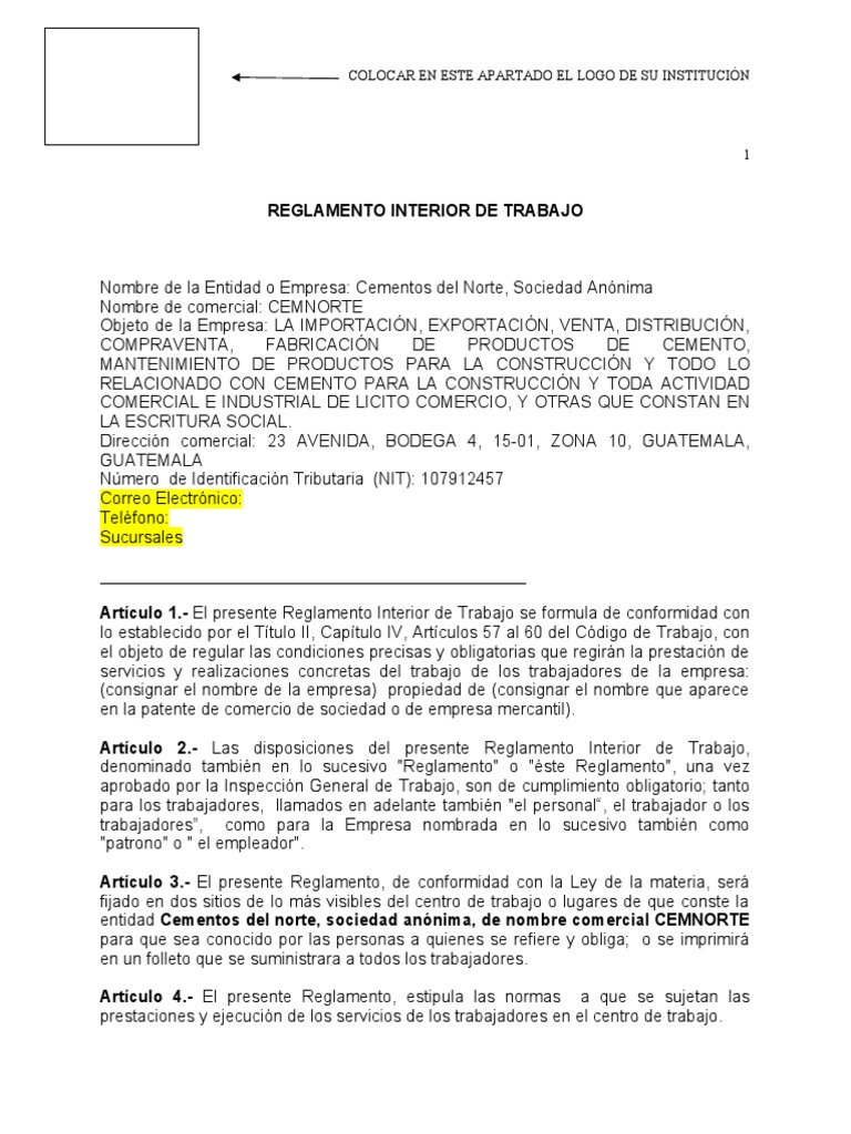 Minuta Reglamento Interior de Trabajo | PDF | Salario | Contabilidad