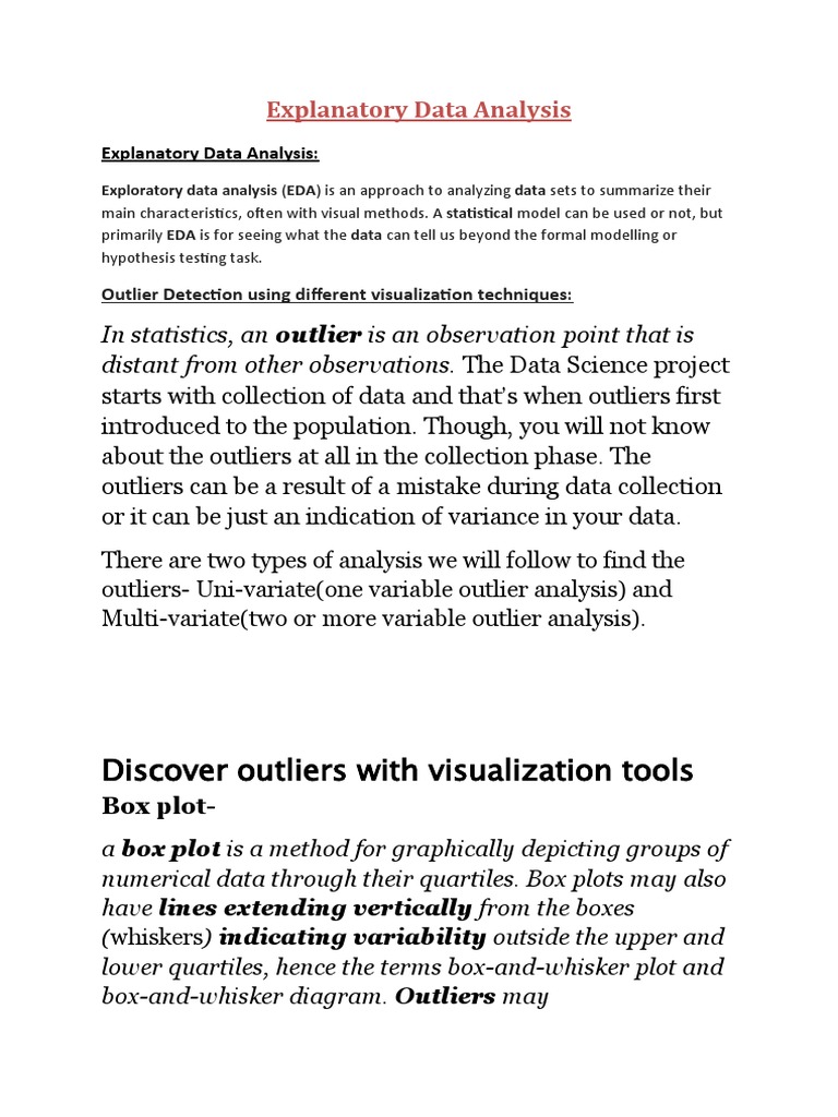 Explanatory Data Analysis | PDF | Errors And Residuals | Regression ...